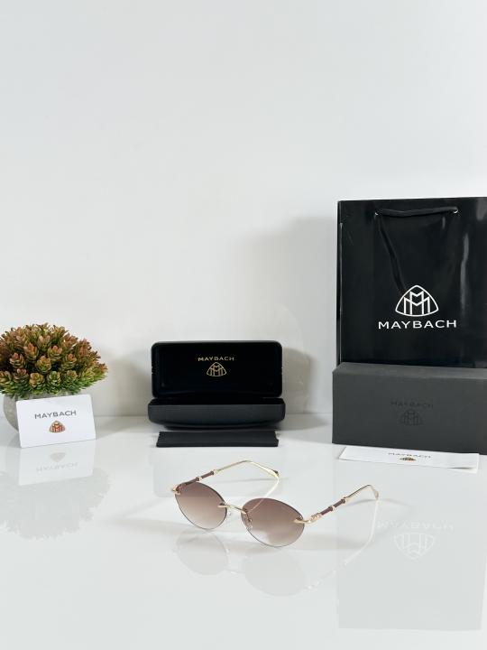 Maybach Luxury Rimless Oval Sunglasses - Gold Frame